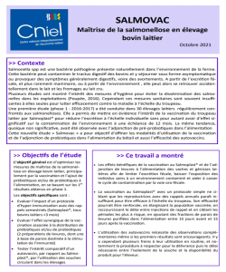 Les résultats du projet SALMOVAC, maîtrise des salmonelles en élevage ...